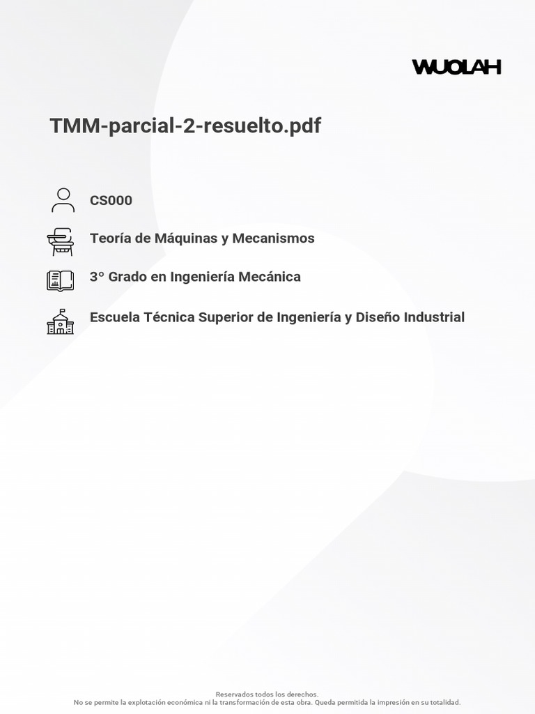 TMM Parcial 2 Resuelto | PDF | Rotación | Fuerza