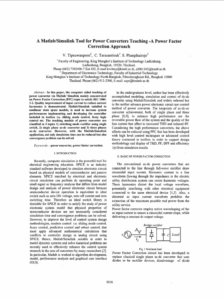 A Matlahsimulink Tool For Power Converters Teaching A Power Fac | PDF | Electrical Network ...