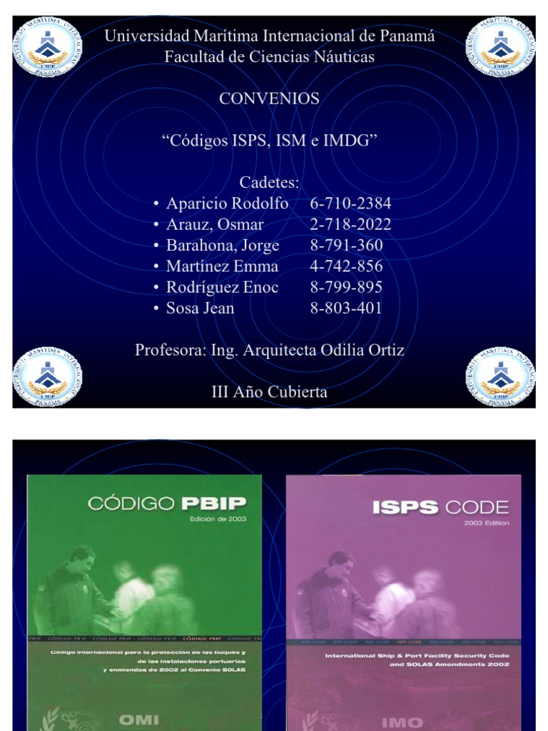 Codigos Isps, Imdg, Ism (Final) | PDF | Bienestar | Medicina