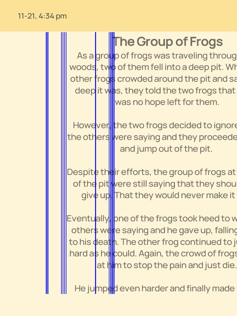 The Group of Frogs | PDF