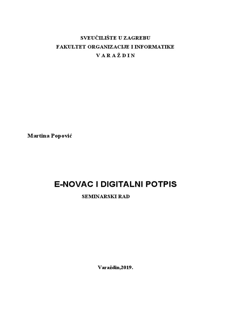 E-Novac I Digitalni Potpis | PDF