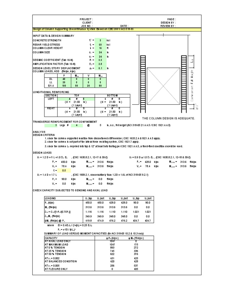 Column Supporting Discontinuous | PDF