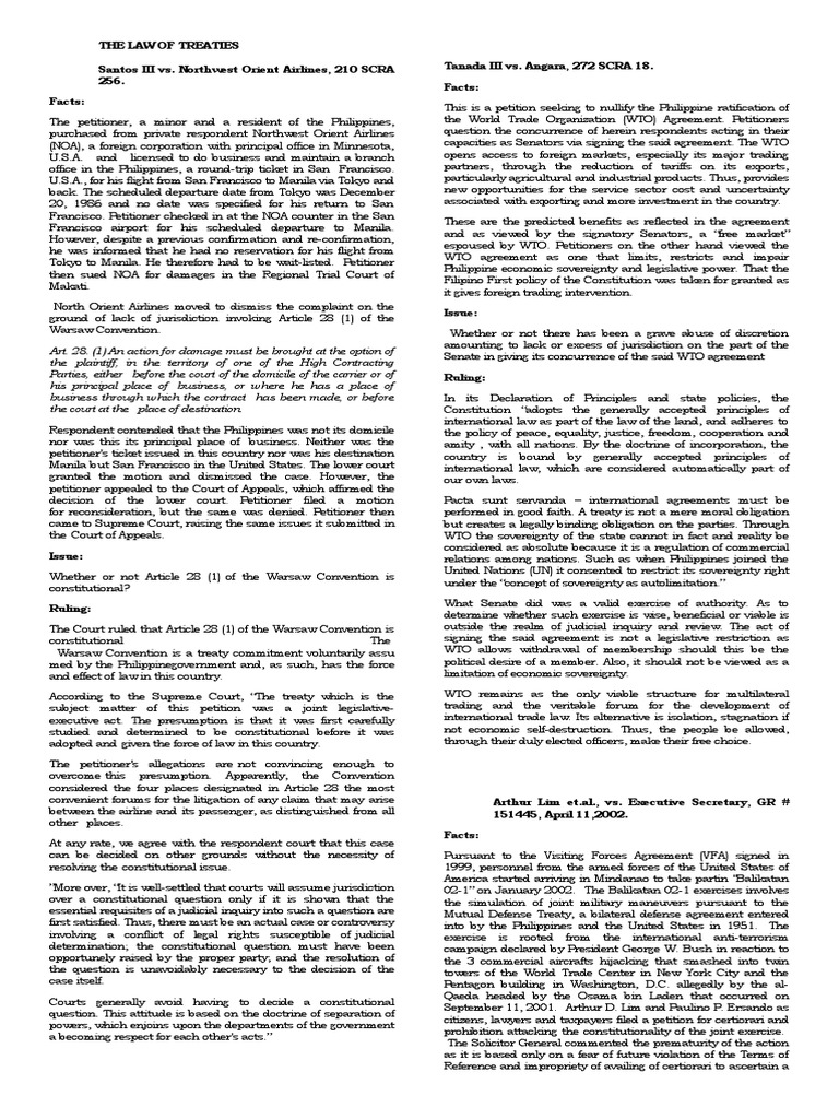 Case Digests Treaties To Jurisdiction | Download Free PDF | Treaty ...
