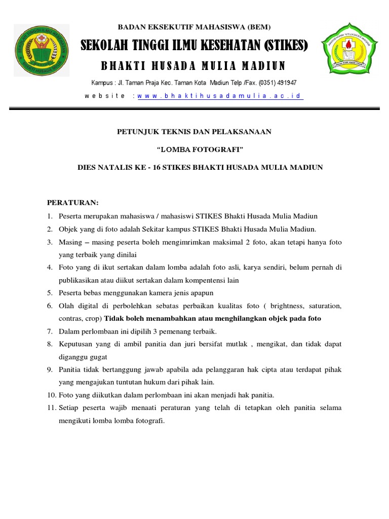 Guideline Lomba Fotografi | PDF