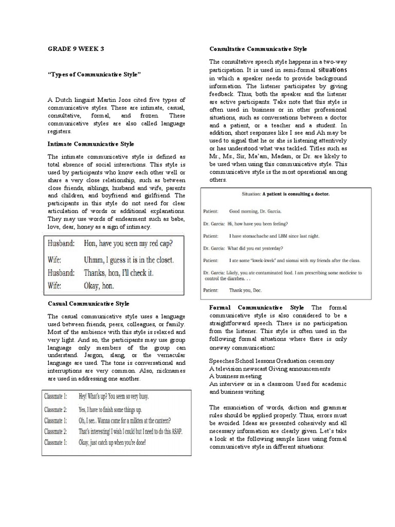 Grade 9 Week 3 | PDF | Communication | Rituals