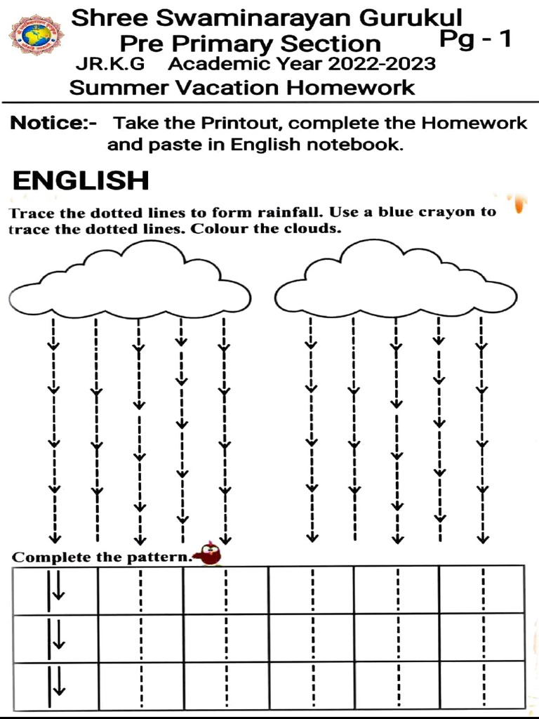 JR.K.G Summer Vacation Homework 2022 | PDF | Teaching | Educational ...