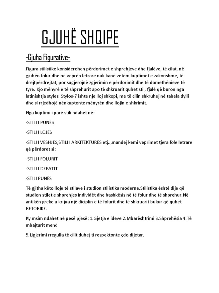 Gjuhe Shqipe | PDF