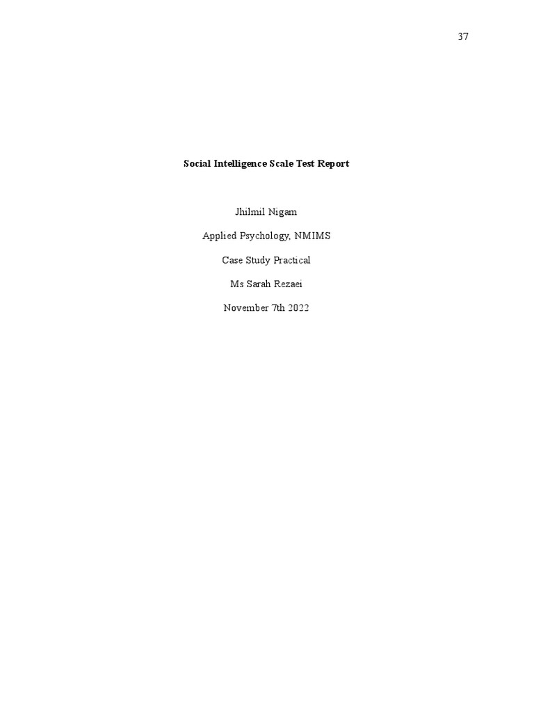 Social Intelligence Scale | PDF | Intelligence | Validity (Statistics)