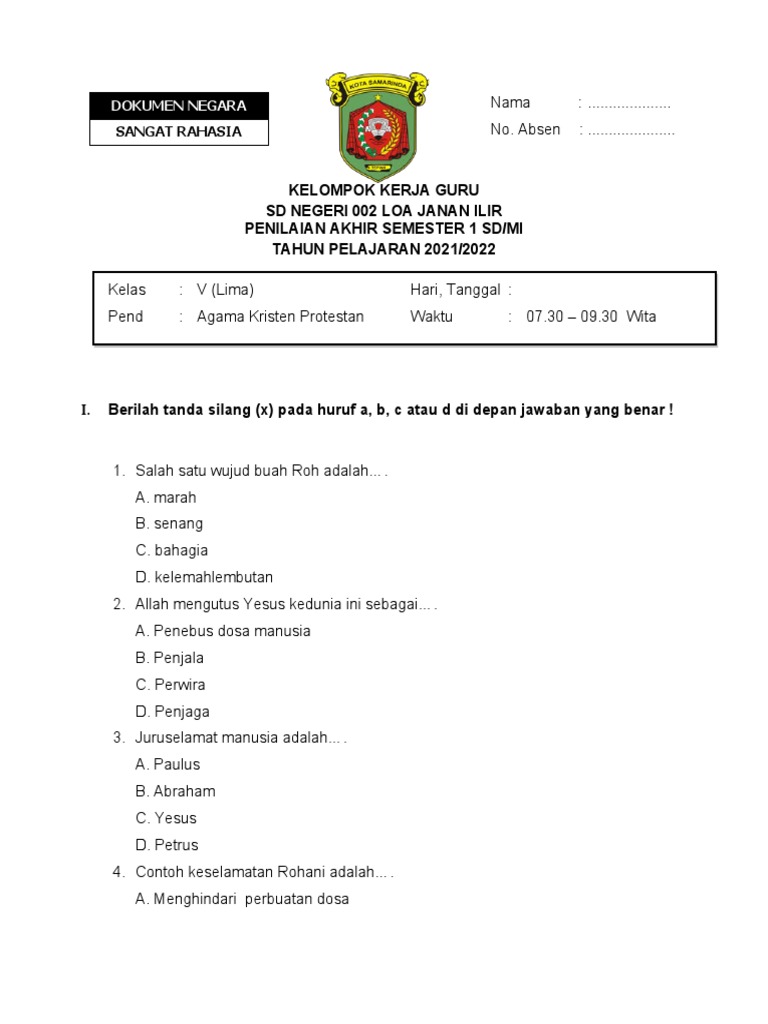 SOAL Kls 5 | PDF