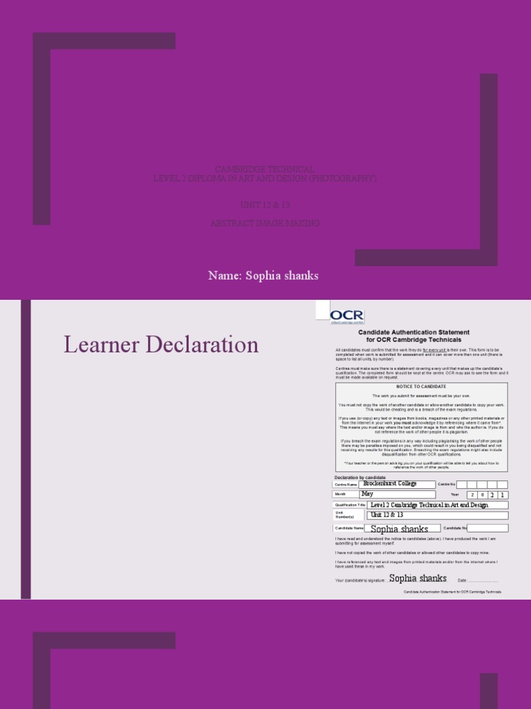 Unit 12 and 13 Template | PDF | Shutter Speed | Camera