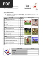 Football Skills Assessment Rubric | PDF | Teams | Games Of Physical Skill