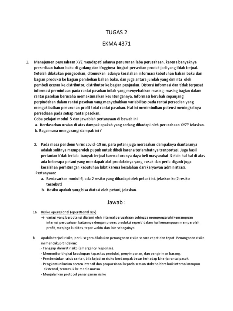 Tugas 2 EKMA 4371 | PDF