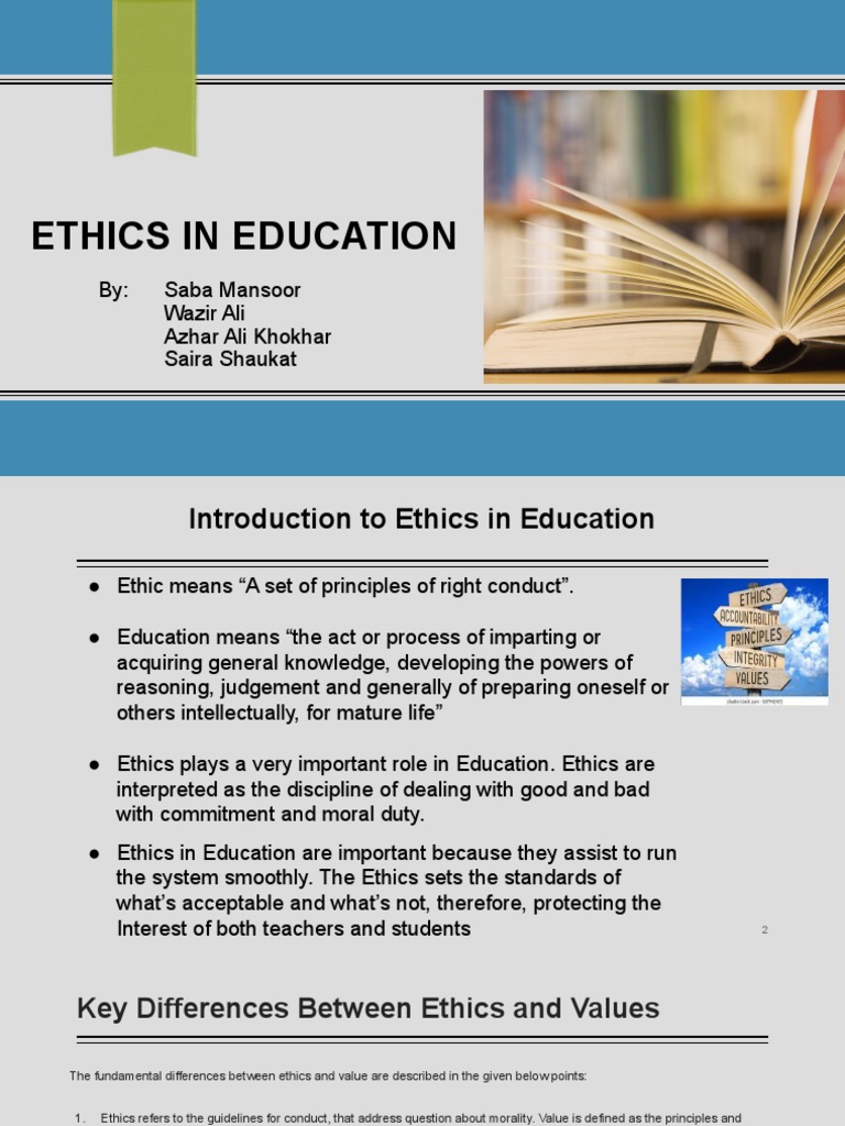 Ethics in Education | PDF | Integrity | Justice