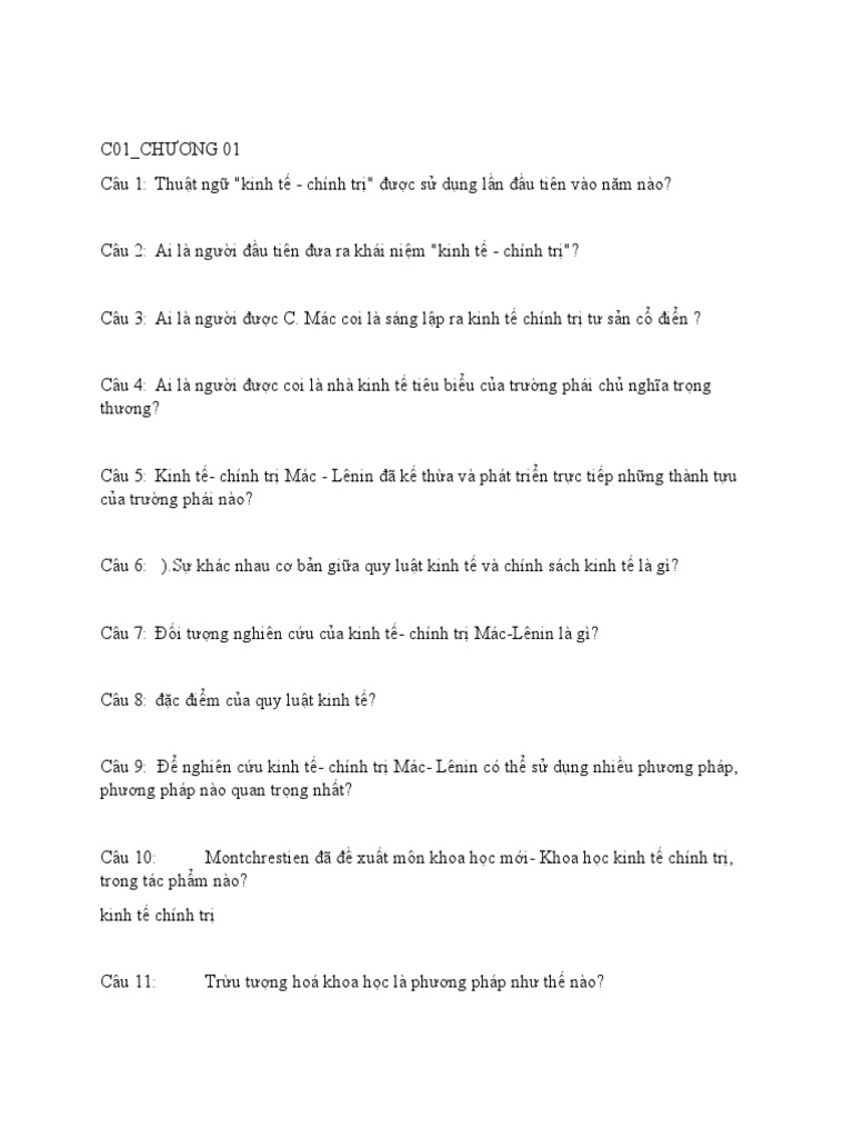 300 Câu KTCT - NH 22-23.CAT DAP AN. | PDF