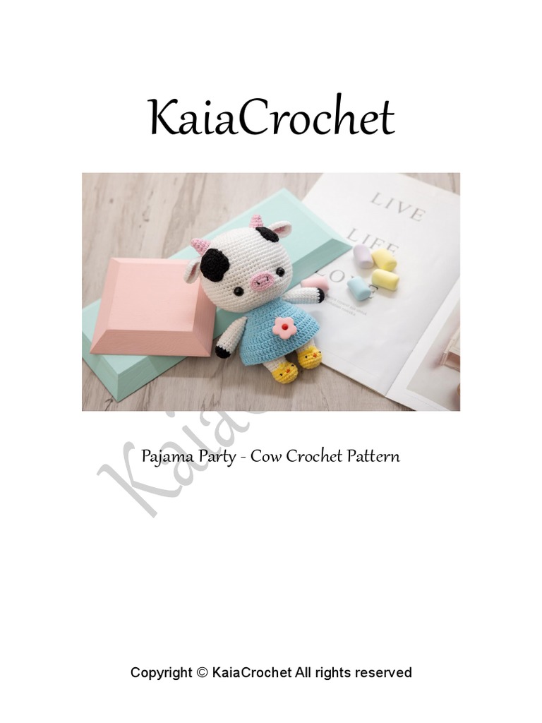 Pajama Party Cow Crochet Pattern | PDF