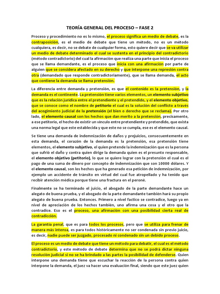 Teoría General Del Proceso | PDF