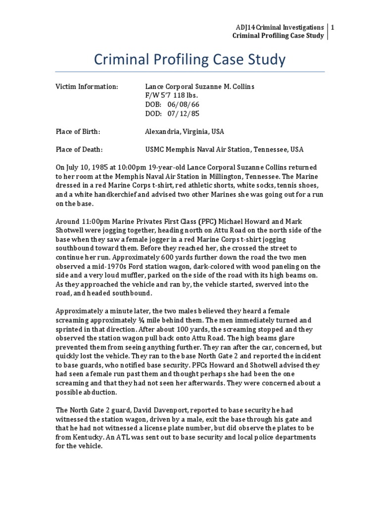 Criminal Profiling Case Study | PDF