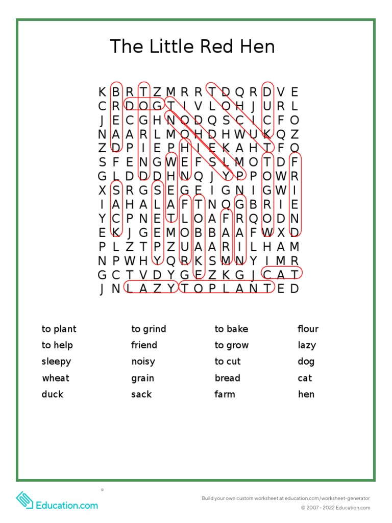 The Little Red Hen - Answerkey | PDF