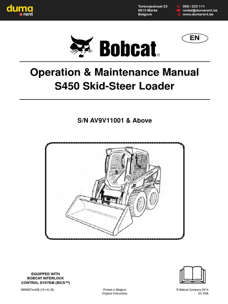 Bobcat.s450 Operation | PDF | Loader (Equipment) | Iso 9000