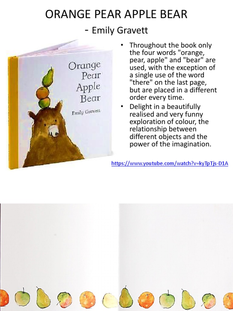 Orange Pear Apple Bear | PDF | Language Arts & Discipline