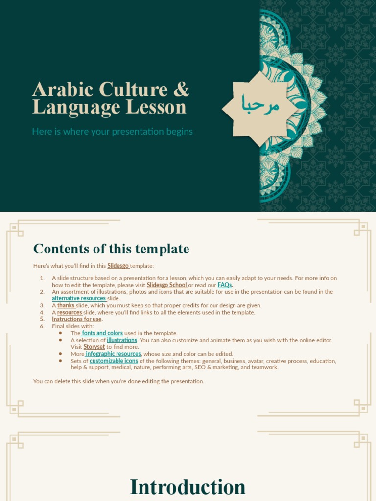 Arabic Culture & Language Lesson - by Slidesgo | PDF | Planets | Solar ...