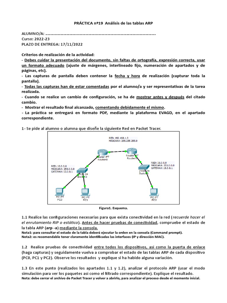 PRÁCTICA Nº19 Análisis de Las Tablas ARP | PDF | Estándares de red ...