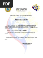 Certificate To File Action From The Barangay Sample | PDF | Social Science
