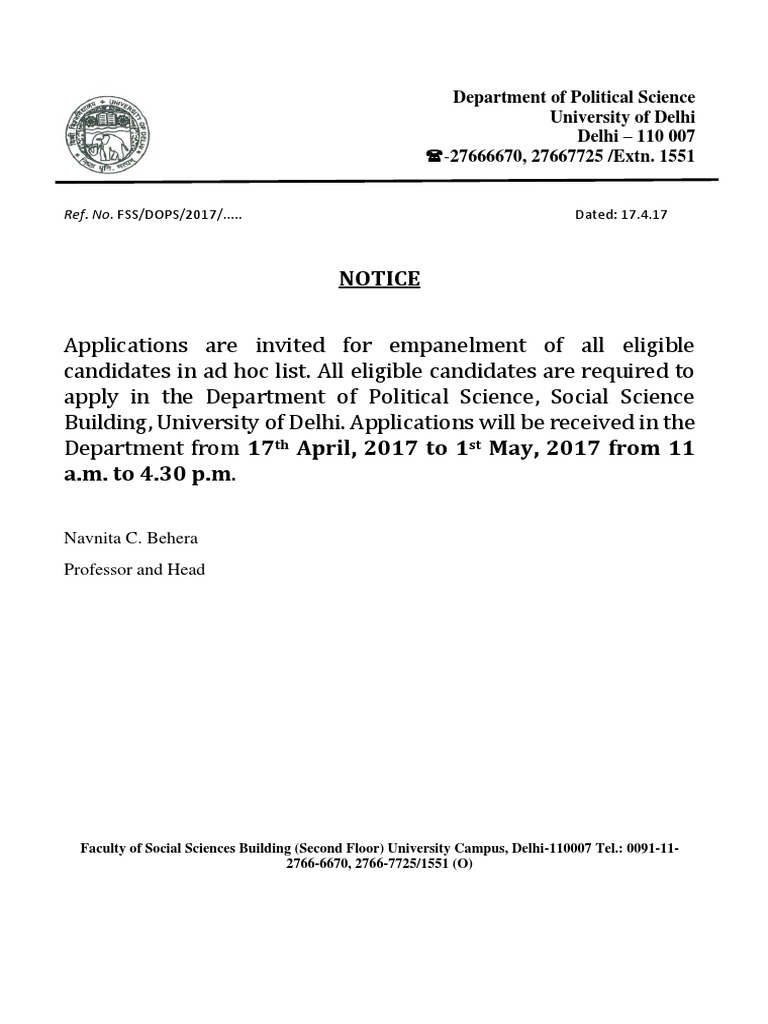 PolSc PanelNotice | PDF | Academia | Educational Stages