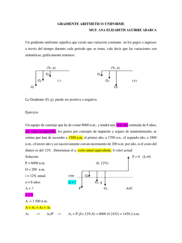 Gradiente Aritmético Uniforme | PDF Gradiente Aritmético Uniforme | PDF