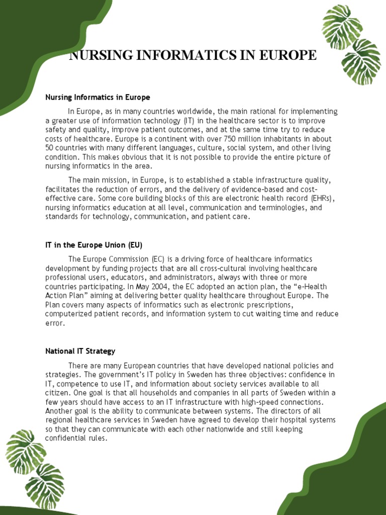 Advancements in Nursing Informatics Europe | PDF | Science & Mathematics