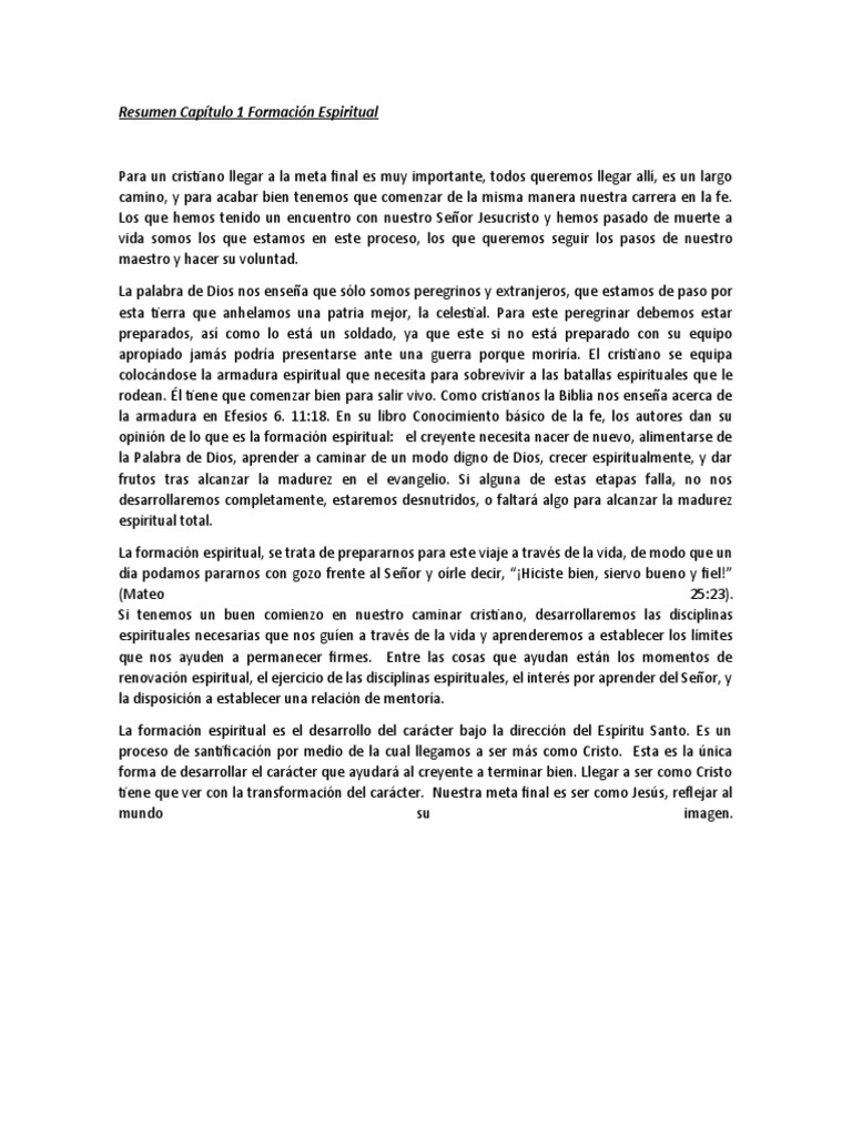 Resumen Capítulo 1 y 2 Formación Espiritual Modulo 3 | PDF