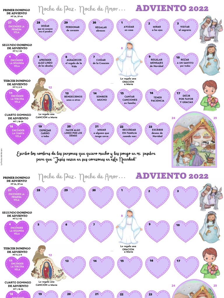Calendario Adviento 2022 Fiesta Del Abrazo | PDF | Adviento | Navidad