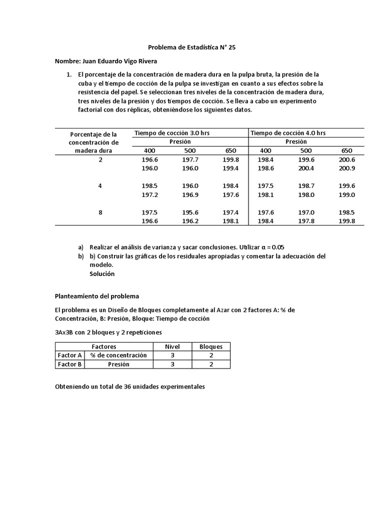Problema de Estadística N25-Juan Eduardo Vigo Rivera | PDF