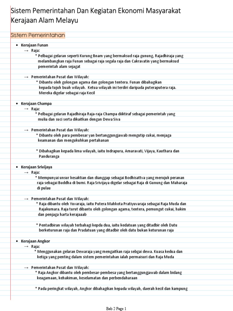 Sejarah Bab 2 (Form 2) | PDF