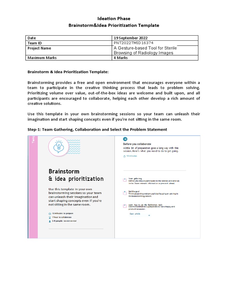 Brainstorming - Idea Generation - Prioritizaation Template | PDF
