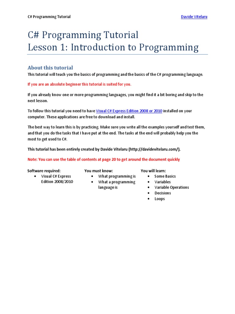 0149 Csharp Programming Beginner Tutorial | PDF 0149 Csharp Programming Beginner Tutorial | PDF