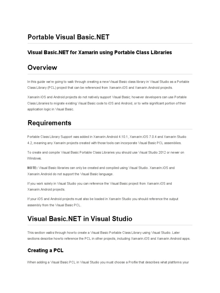 Enabling Visual Basic Code in Xamarin Applications Through Portable ... Enabling Visual Basic Code in Xamarin Applications Through Portable ...