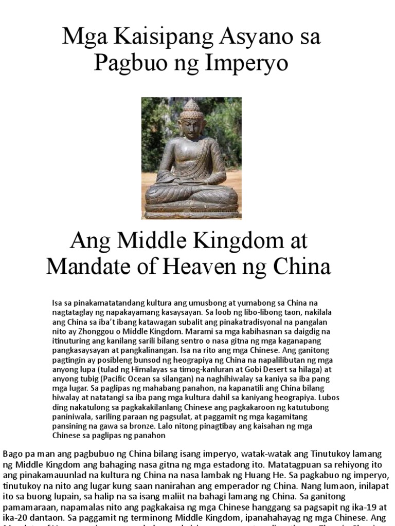 Mga Kaisipang Asyano Sa Pagbuo NG Imperyo | PDF