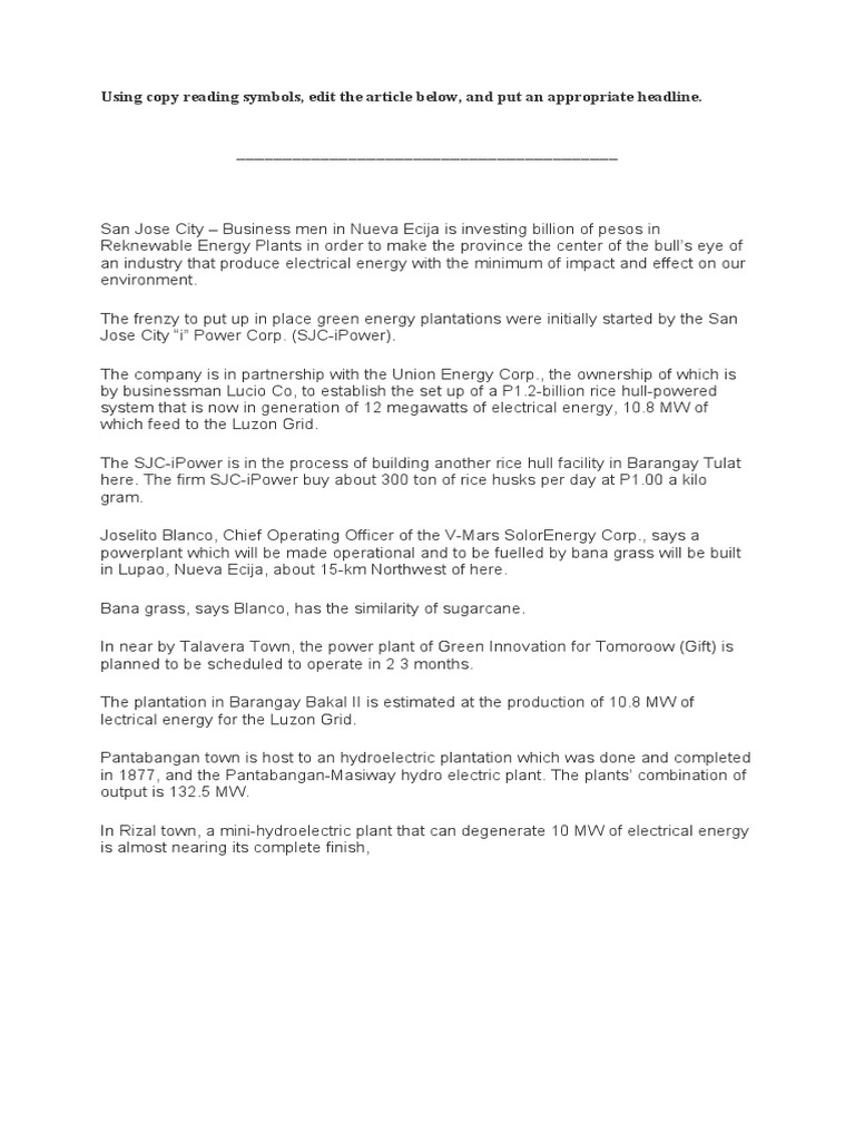 Copy Reading English | PDF