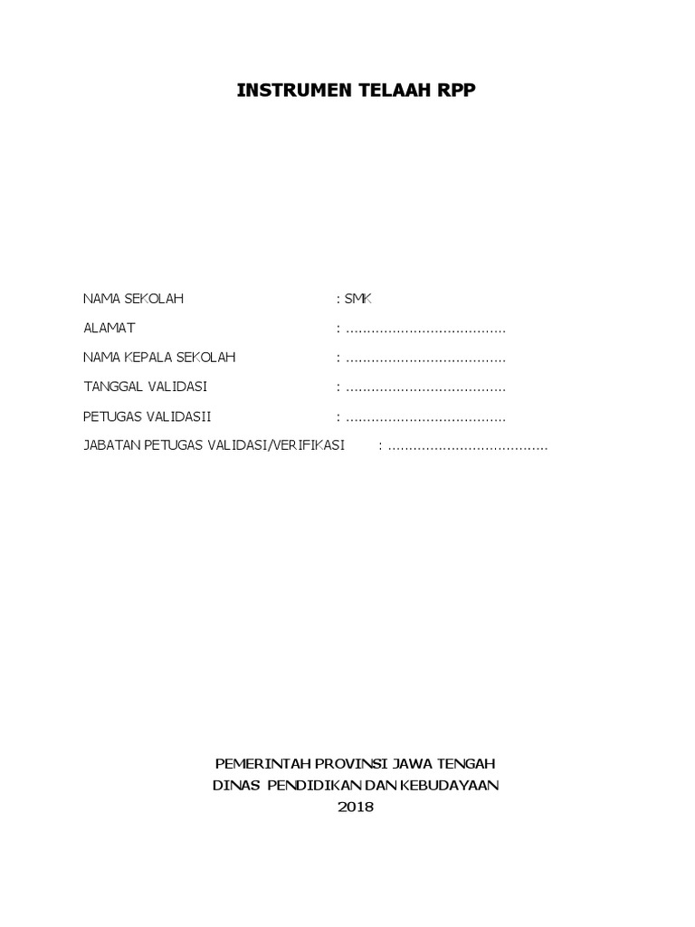 Instrumen Telaah RPP Kur 13 | PDF