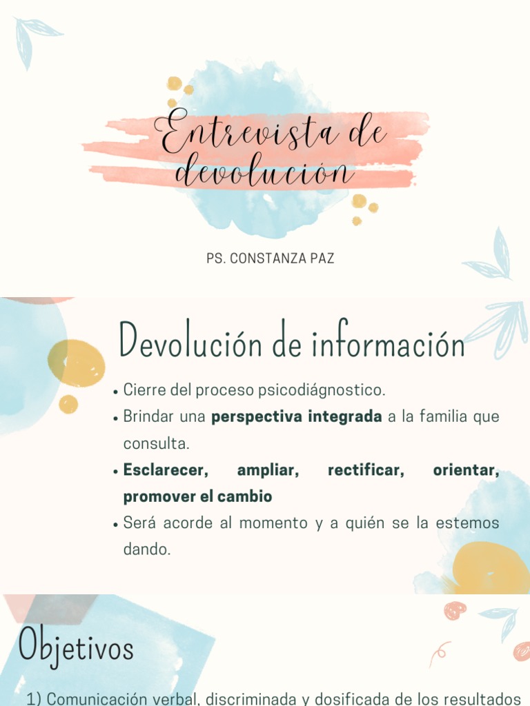 Entrevista de Devolución | PDF