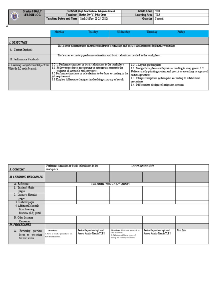 DLL TLE Crop Production | PDF