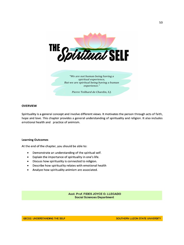 Chapter 6 The Spiritual Self | PDF