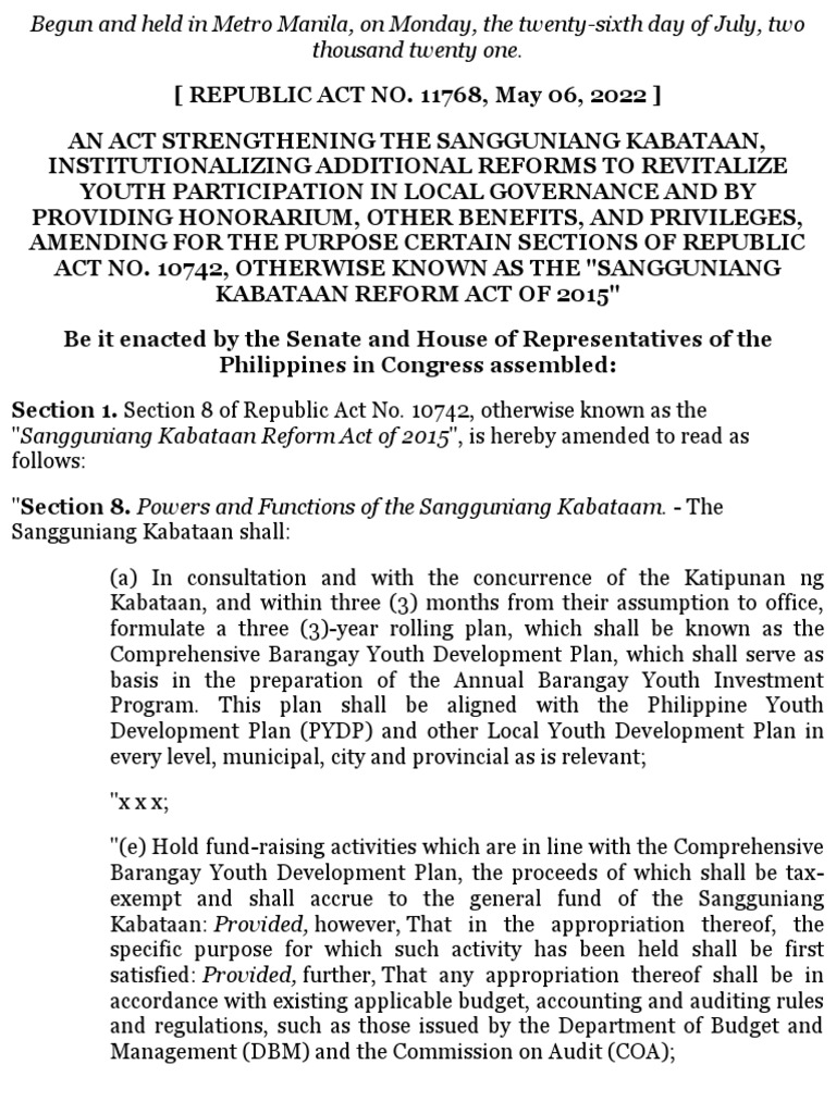 Republic Act No. 11768 | PDF | Government | Governance