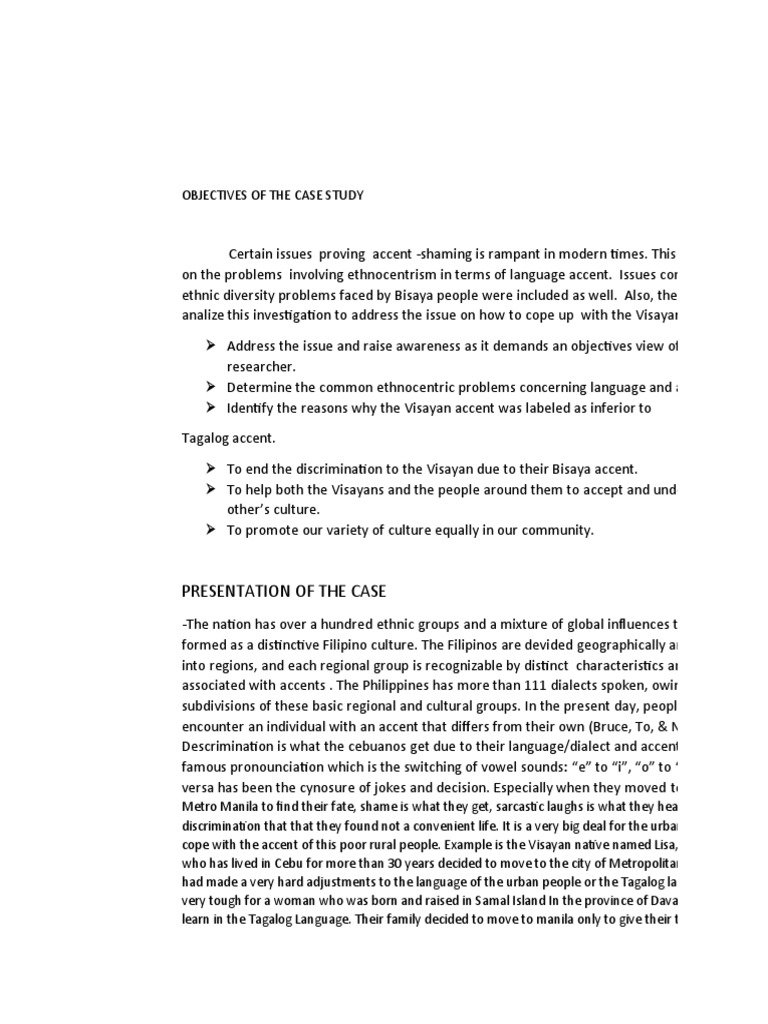 Objectives of The Case Study | PDF | Language Arts & Discipline