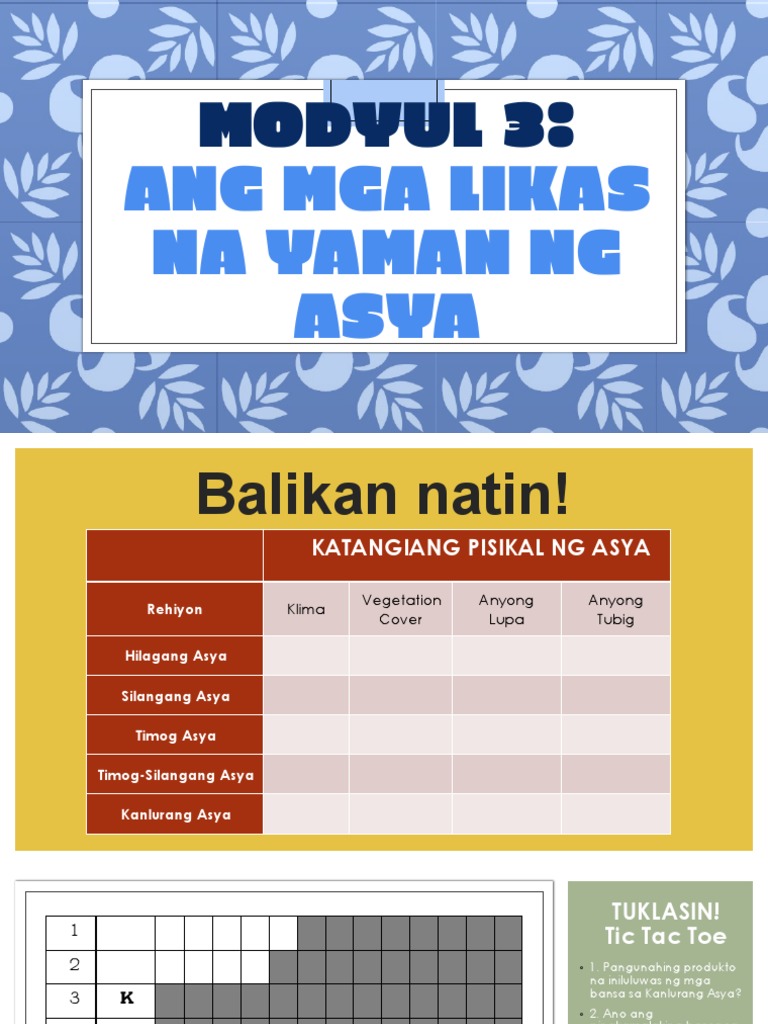Ap7 - Q1 - Module 3 Likas Na Yaman NG Asya | PDF