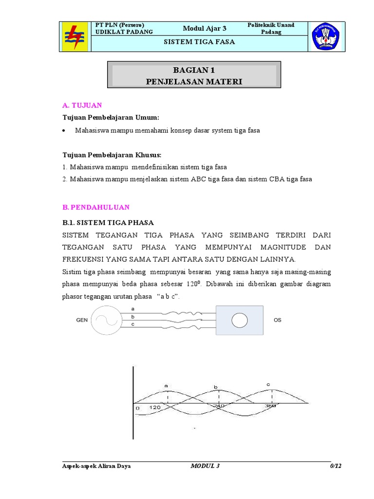 01 Sistem Tiga Fasa | PDF | Sains & Matematika