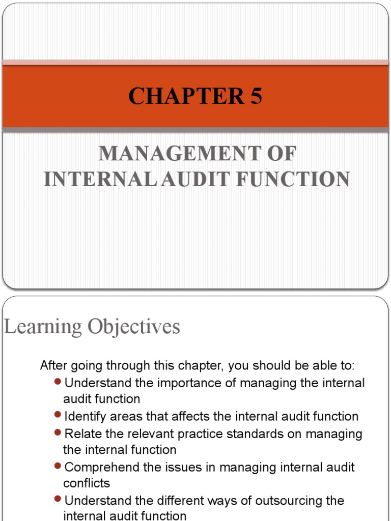 CHAPTER 5 Managing The Internal Audit Function | PDF
