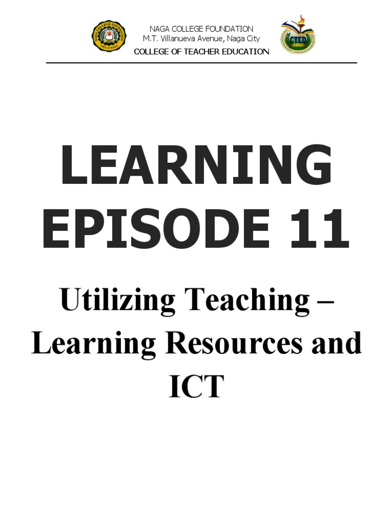 EPISODE-11. Utilizing Teaching - Learning Resources and ICT | PDF ...