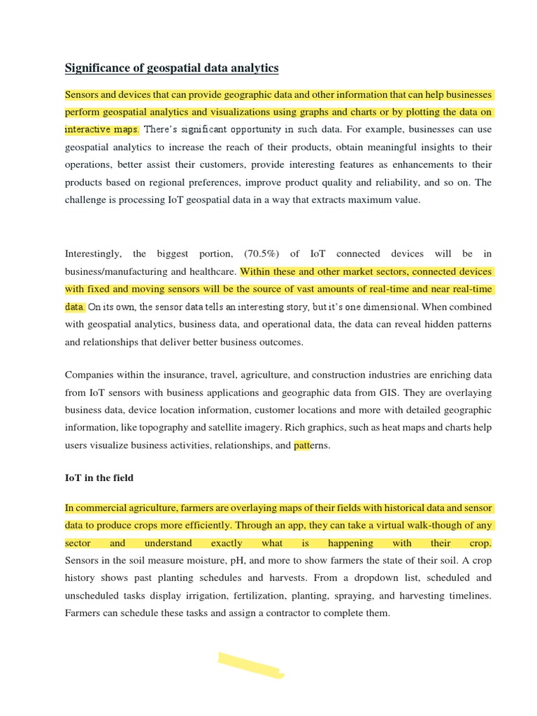 Geospatial analytics for IoT | PDF | Geographic Information System ...
